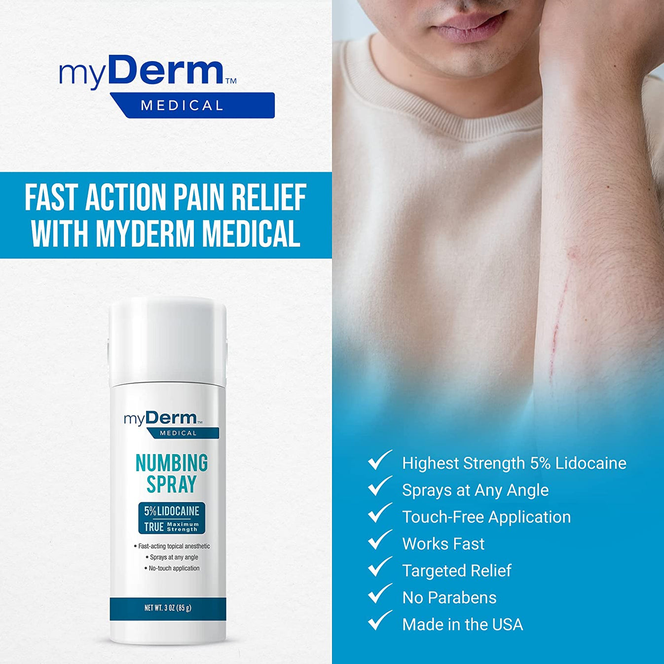 Clinical-Strength Lidocaine Numbing Spray – myDerm